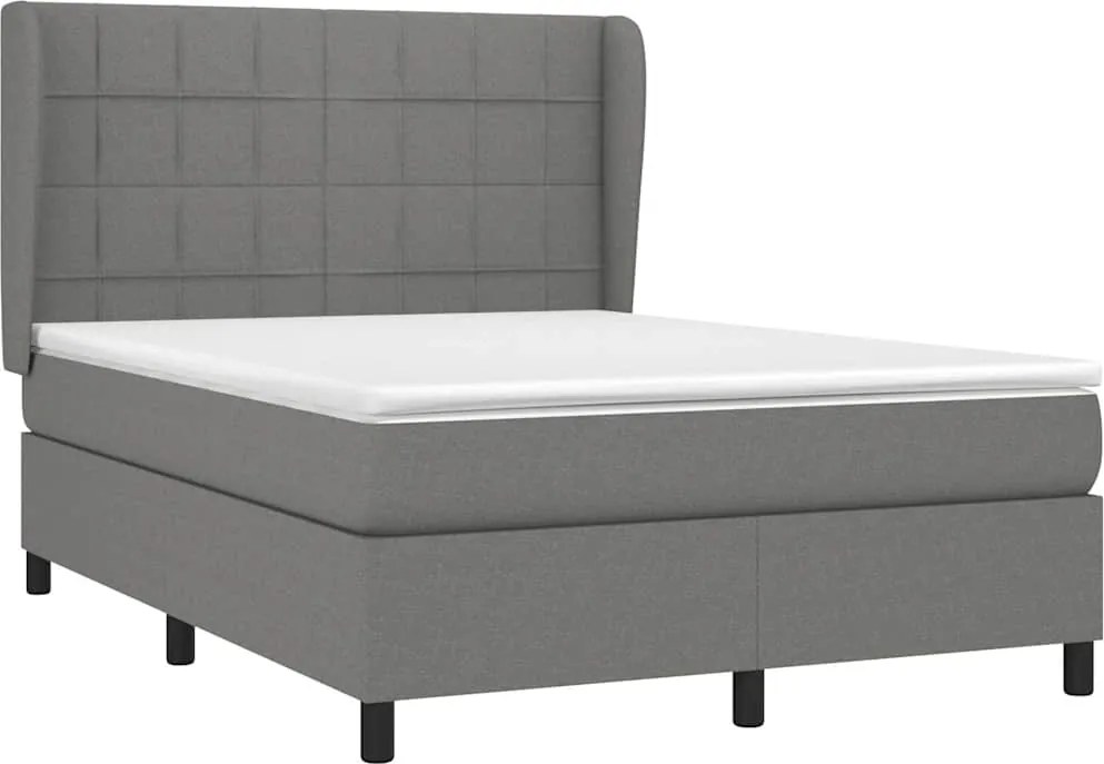 Box spring postel s matrací tmavě šedý 140 x 190 cm textil 3127958