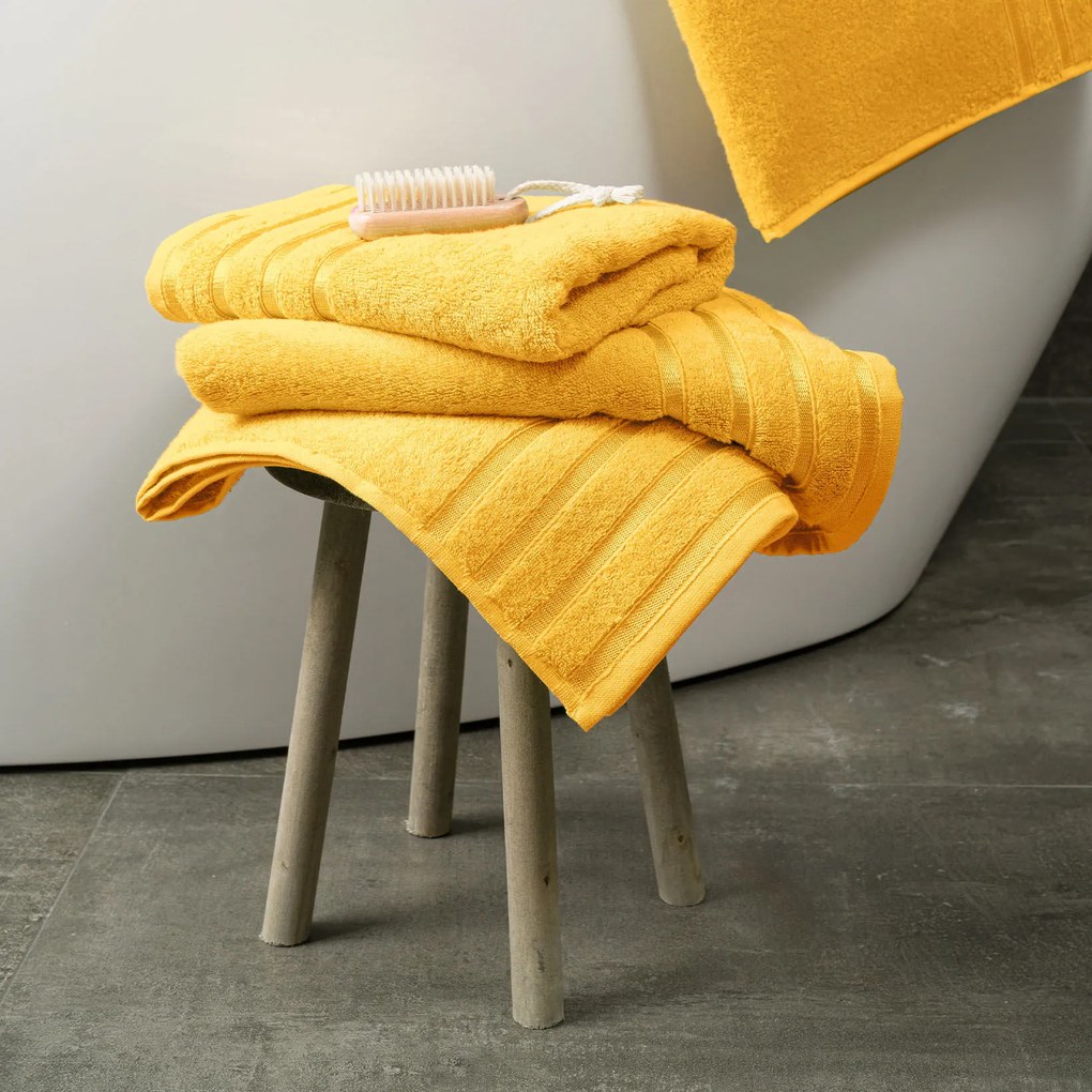 Goldea bambusový ručník/osuška bamboo lux - žlutý 30 x 50 cm