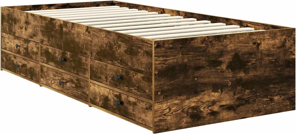 Daybed s čelo Uzený dub a černá 75 x 190 cm Kompozitní dřevo 3408540