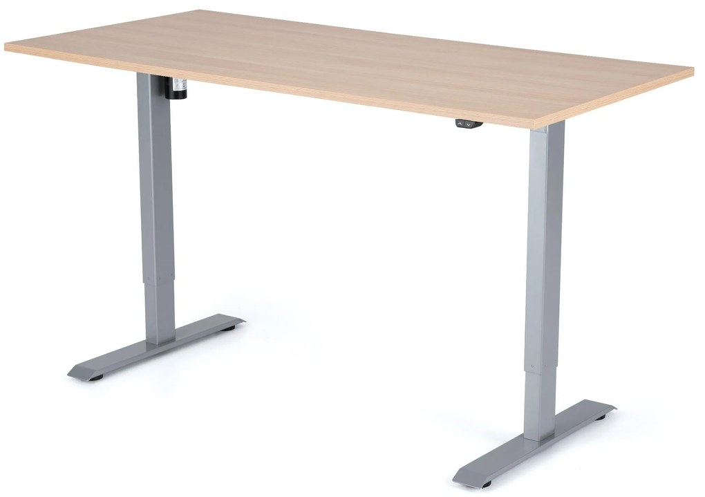 Výškově nastavitelný stůl Liftor 2segmentové nohy šedé,   deska 1600 x 800 x 25 mm dub sorano