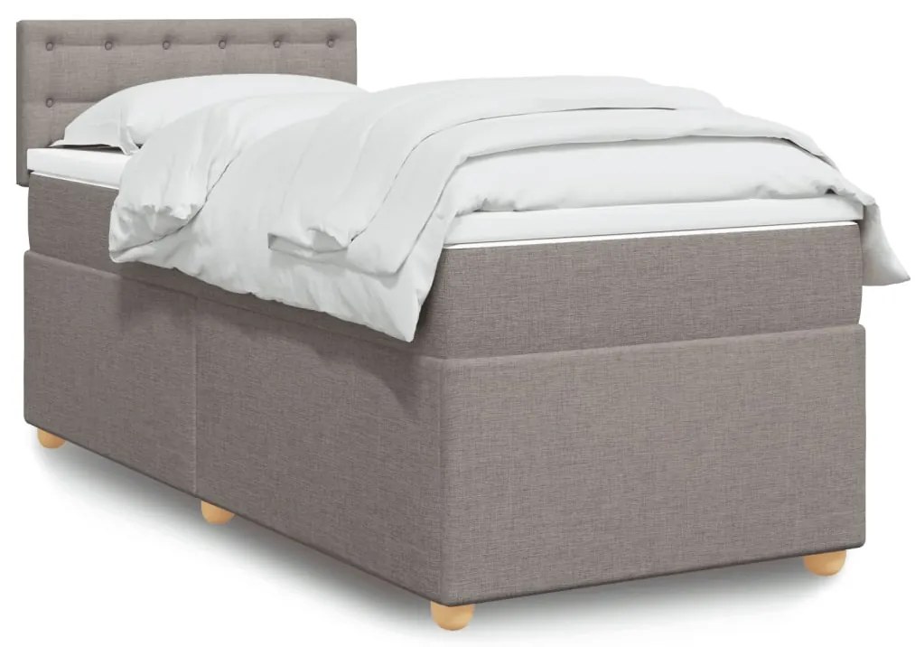 Box spring postel s matrací taupe 100 x 200 cm textil 3288909