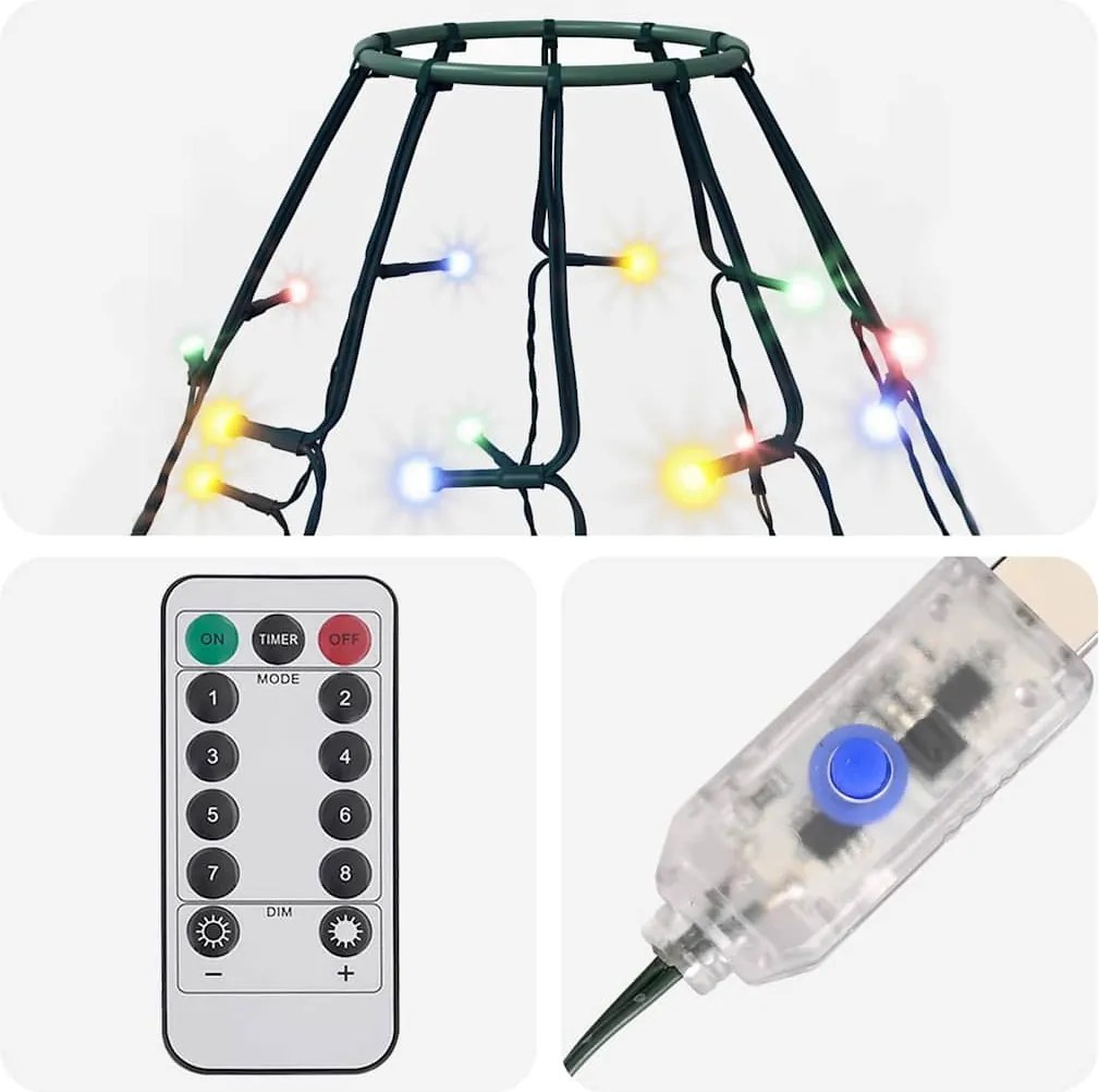 Světelná síť na vánoční stromek 400 barevných LED diod 400 cm 328894