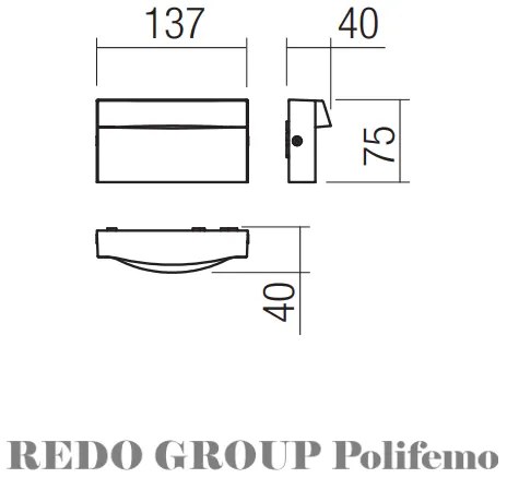 Redo 90427 POLIFEMO venkovní světlo na fasádu/IP65/3000K