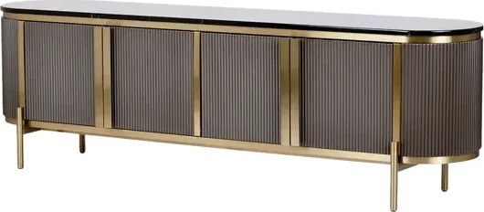 TV stolek Stilig ST382A 200 cm černý mramor/zlatý