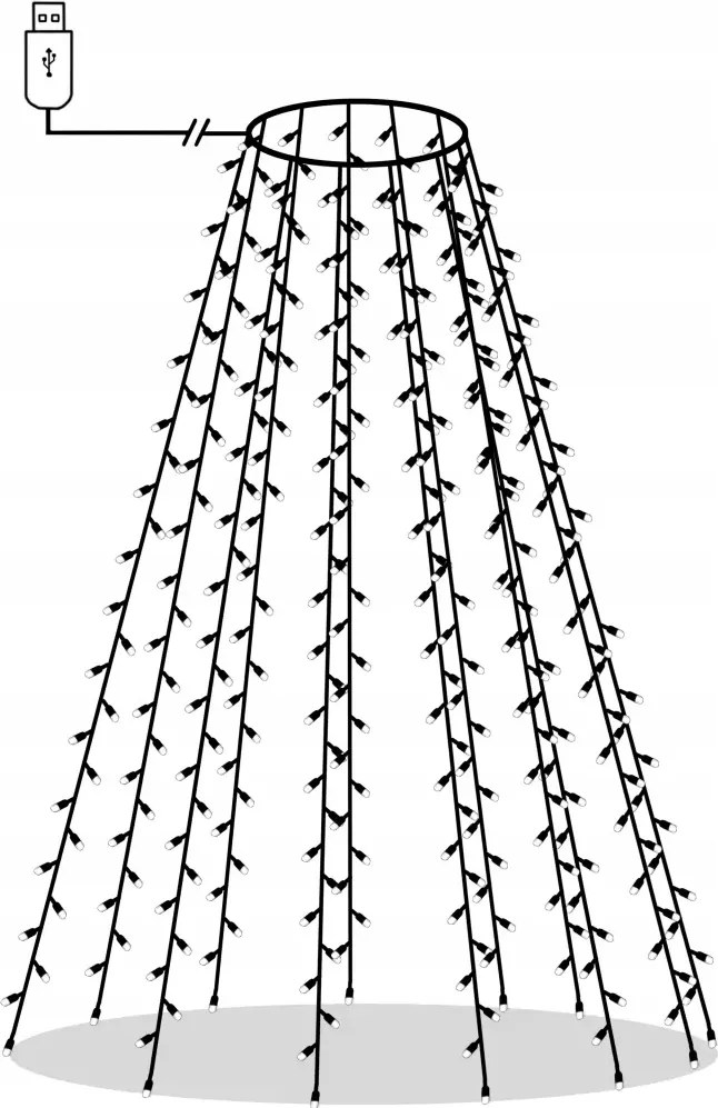 vidaXL Síťka na vánoční osvětlení, 210 modrých Led diod, 210 cm