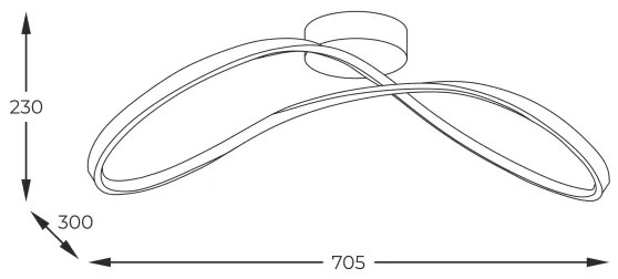 Zuma Line 19600C-BK - LED Přisazený lustr ERDA LED/45W/230V 3000/4000/6000K