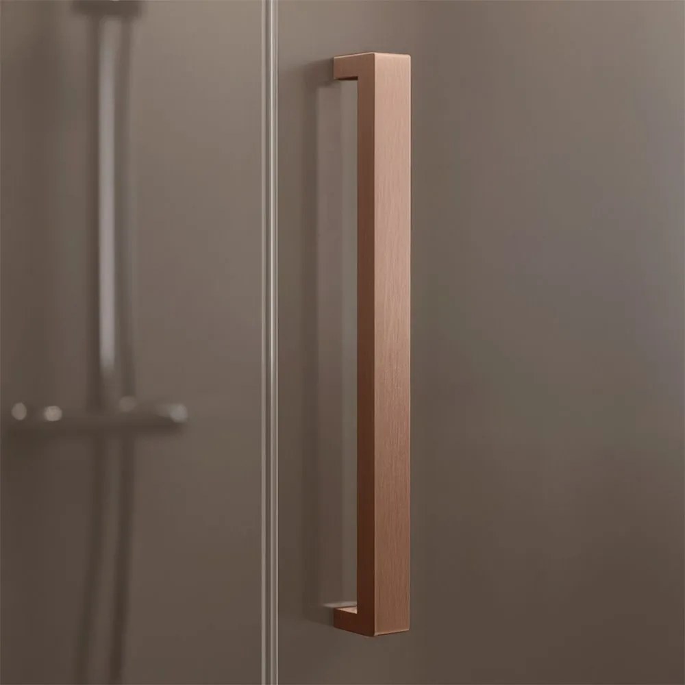 Rea Hugo Double, 2-křídlý sprchový kout 100 (dveře) x 100 (dveře) x 200 cm, 6mm šedé sklo, měděný profil, KPL-K6976