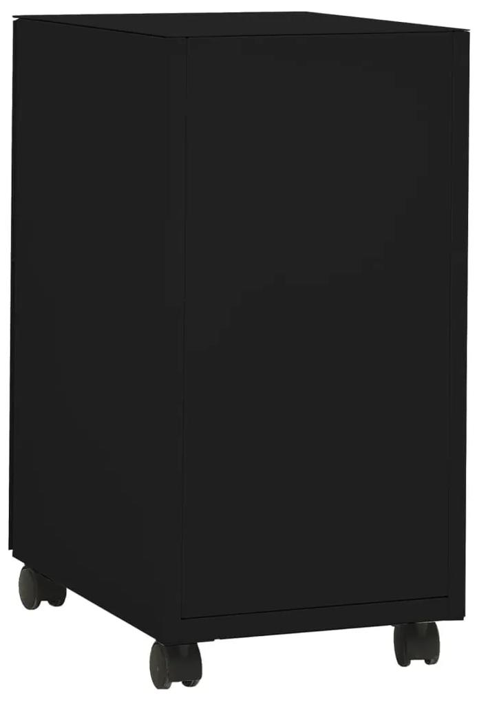 Mobilní kartotéka černá 30 x 45 x 59 cm ocel,  335984