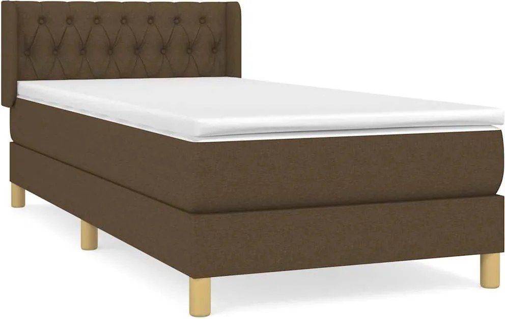 Box spring postel s matrací tmavě hnědá 100 x 200 cm textil 3130492