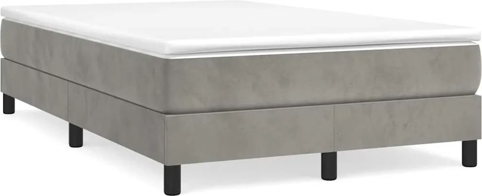Box spring postel s matrací světle šedá 120 x 200 cm samet 3144321