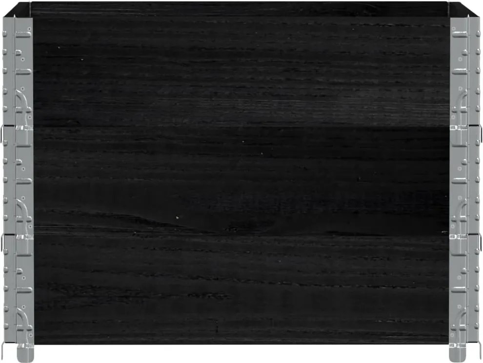 Zahradní truhlík černý 80 x 60 cm masivní borové dřevo 3295420