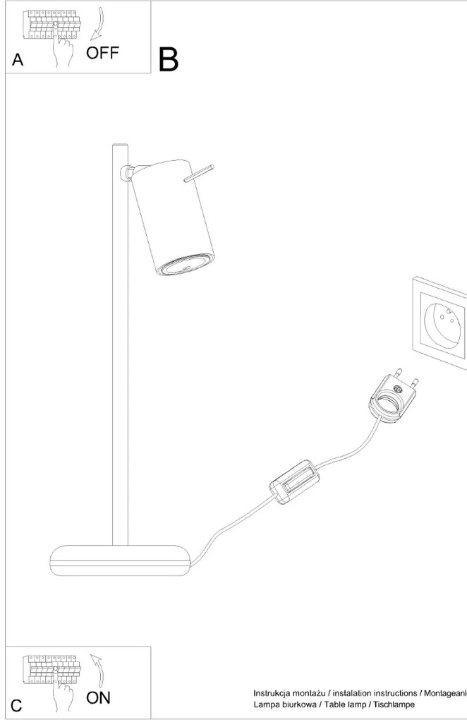 Stolní lampa Ring, 1x černé kovové stínítko
