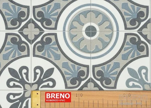 Breno PVC SLIMTEX Lagos 909M - ornamentální dlaždice, šíře 100 cm