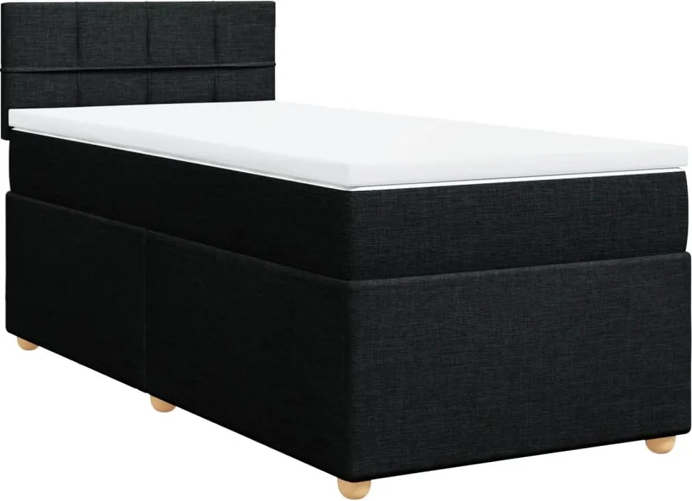 Box spring postel s matrací černá 80 x 200 cm textil 3288809