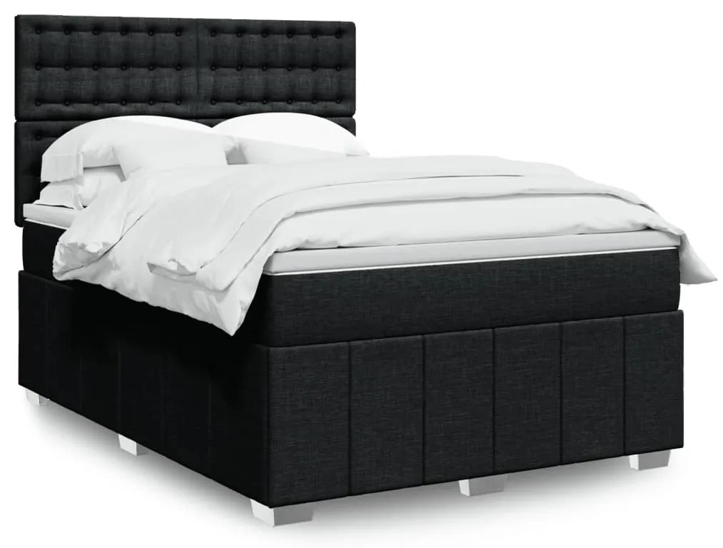 Box spring postel s matrací černá 140 x 190 cm textil 3293979