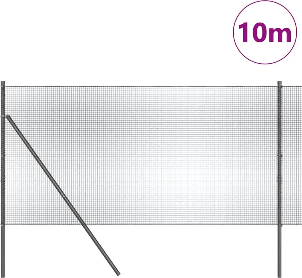 Zemní upevnění svařované drátěné ploty 10 x 1,4 m Šedá Síťovina 3351817