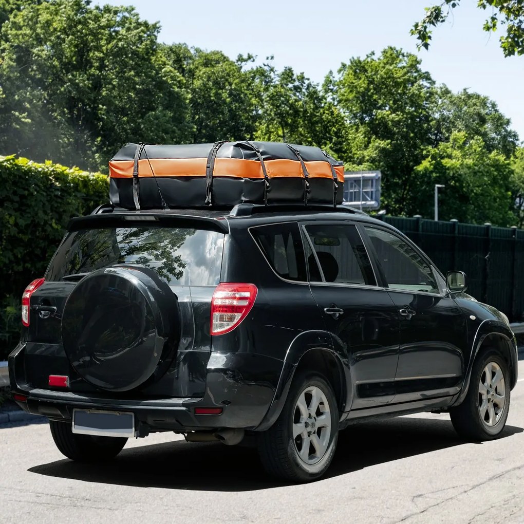 Costway Vodotěsný střešní box s 600 Kapacita L pro všechna vozidla černá+, černý