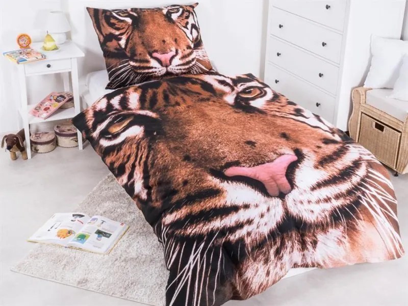 Jerry Fabrics 3D povlečení Tygr bavlna 140x200