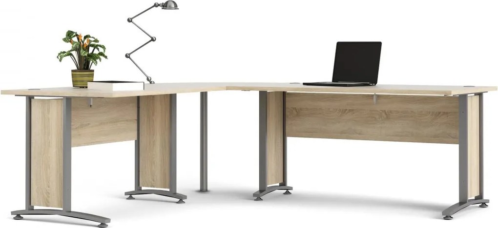 FALCO Rohový psací stůl Office 80400/72 dub sonoma/silver grey