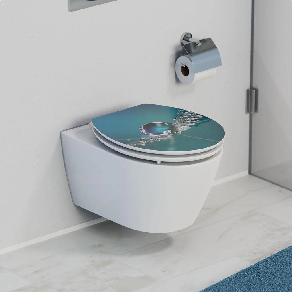 Eisl Sanitär WC prkénko MDF Soft Close Water Drop High Gloss 80544
