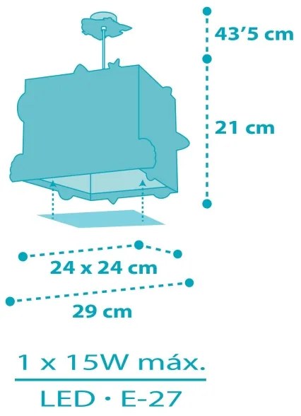 Dalber 63352 - Dětský lustr ROCKET 1xE27/15W/230V