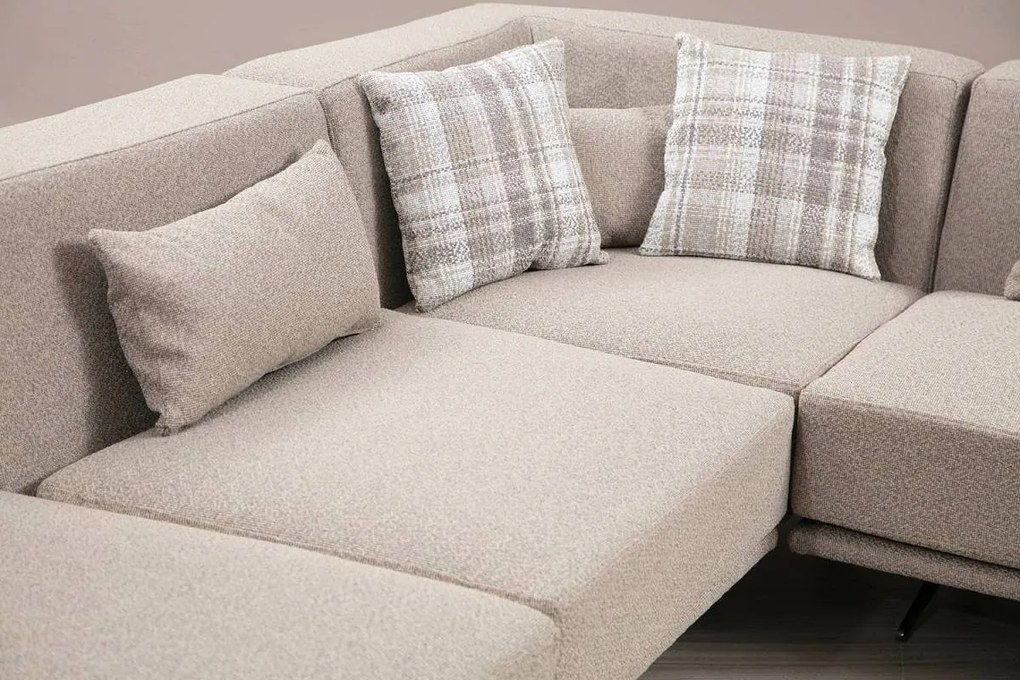 Designová rohová sedačka Kessya béžová - pravá
