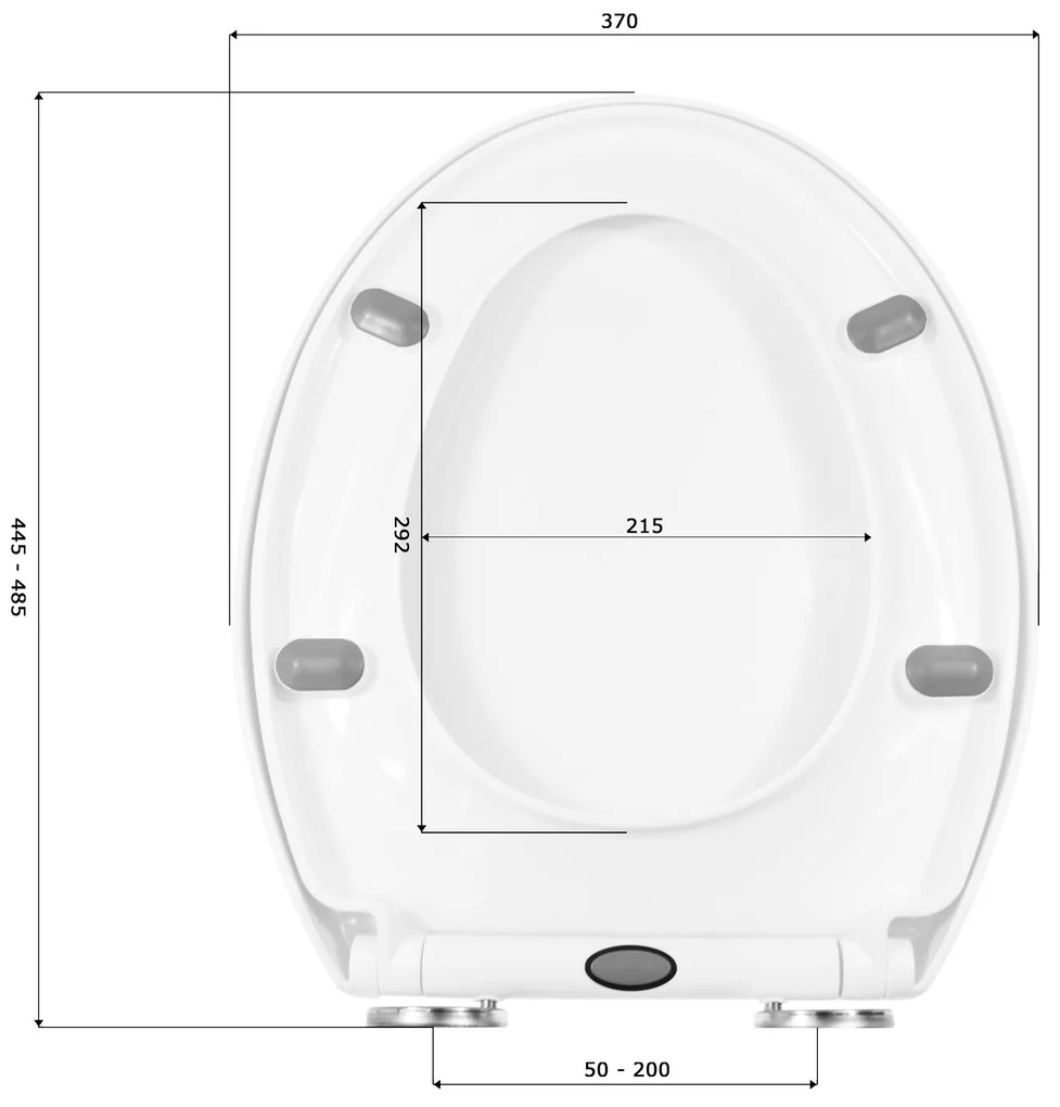 Gamma Trigo D3, toaletní WC sedátko 445(485)x370mm z polypropylenu s pomalým zavíráním, bílá, GMA-D3
