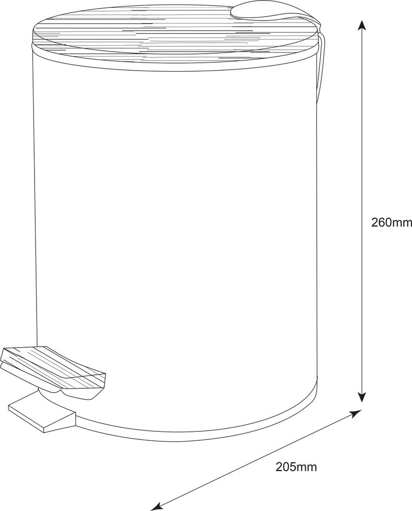 Aqualine, BAMBUS odpadkový koš kulatý 5l, bílá, BI007
