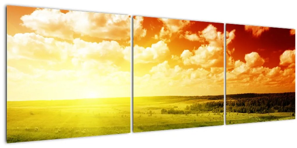 Obraz louky se zářícím sluncem (150x50 cm), 40 dalších rozměrů