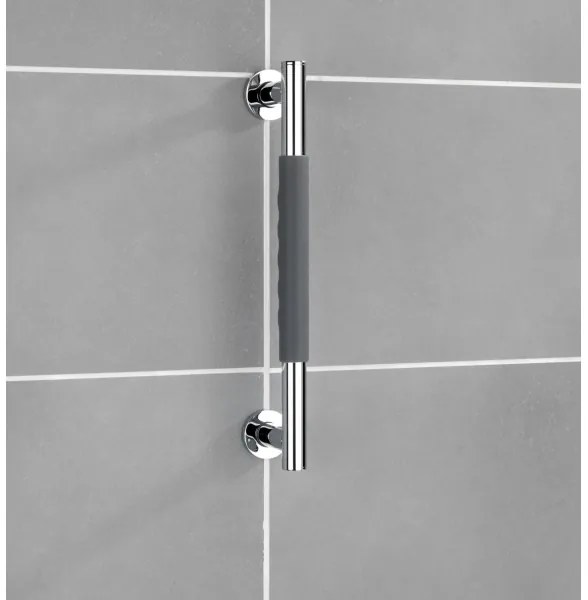 WENKO 23284100-Madlo SECURA 40,5x9 cm nerez/antracit/lesk. chrom