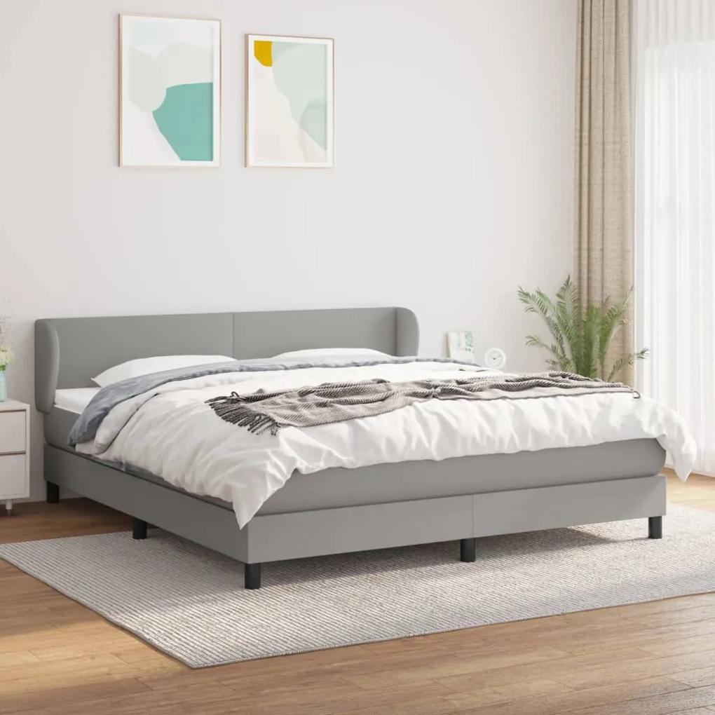 Box spring postel s matrací světle šedá 180 x 200 cm textil,  3126101