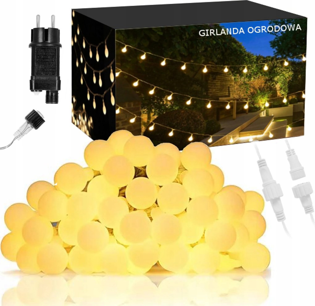 Girlanda Zahradní Venkovní Lampy 100 Led Bílé Teplé 25 m IP44 230 V