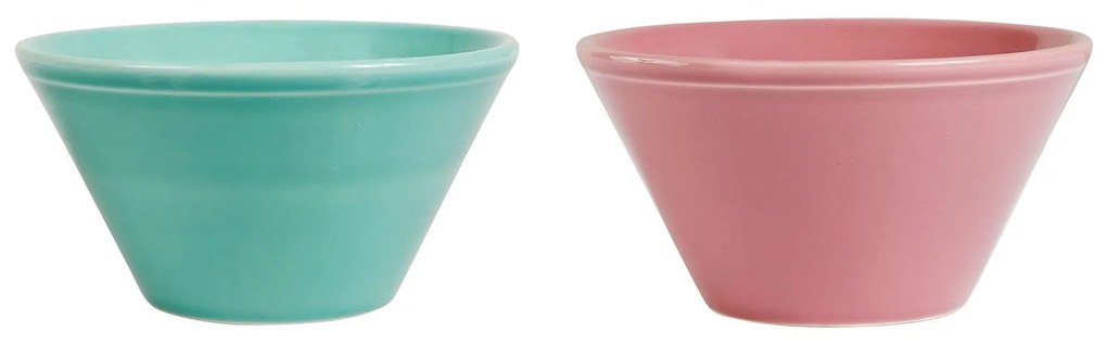 CÔTÉ TABLE Keramická miska Coupelle Růžová, růžová barva, modrá barva, zelená barva, keramika