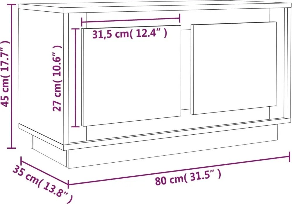 vidaXL TV skříňka 80x35x45 cm kompozitní dřevo [819857] Barva: dub sonoma