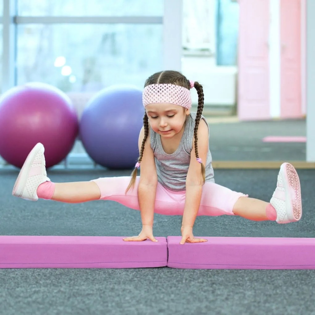 Costway Kladina gymnastická kladina 210 cm skládací gymnastická – fialová