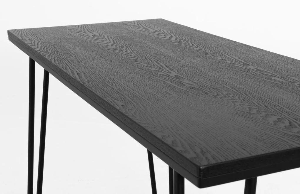 Černý lakovaný pracovní stůl Tenzo Work II 120 x 50 cm
