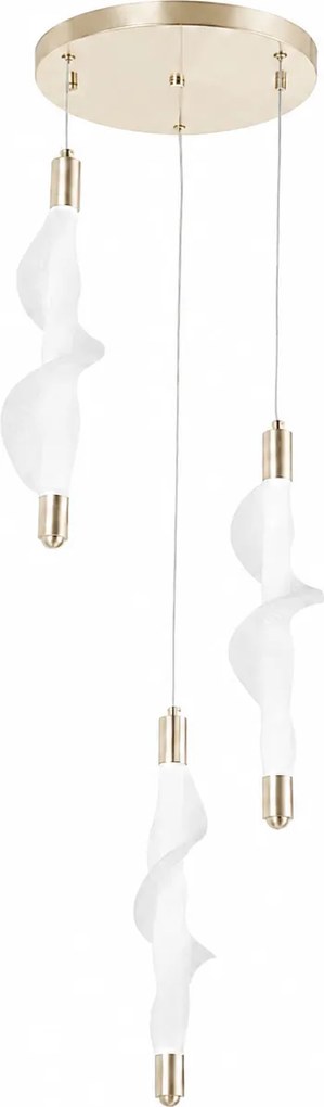 Toolight Toolight, LED stropní svítidlo 27W, 4000K, G009-3CPR, bílá-zlatá lesklá, OSW-06316