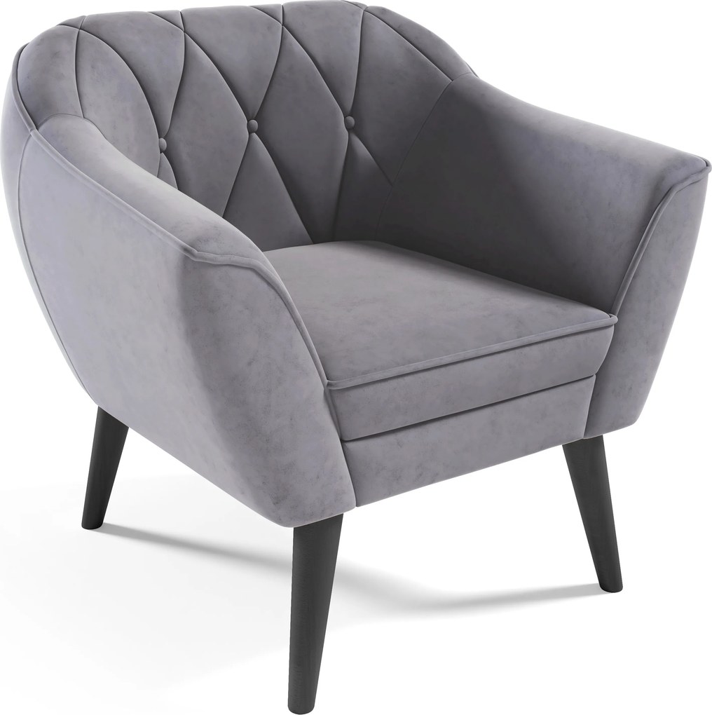 Eka Křeslo KARO Látka Velutto: Vínová (Velutto 32), Výběr nohou: Přírodní