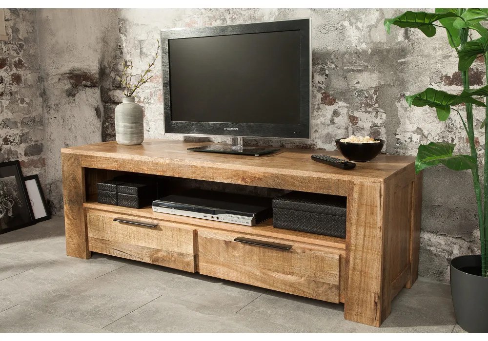 Massive home | TV stolek z mangového dřeva Iron craft 130 cm