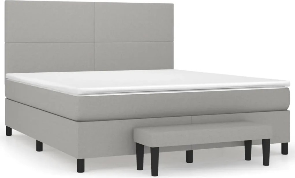 Box spring postel s matrací světle šedá 180 x 200 cm textil 3136453