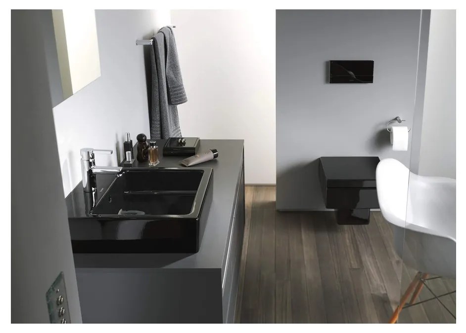 Duravit Vero - Závěsné WC 37x54 cm, černá 2217090864