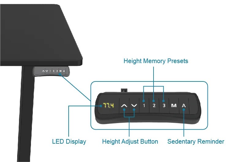 Elektricky výškově nastavitelný stůl SILENT — bílý, bez desky Antares