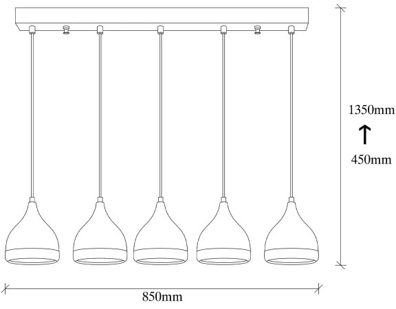 Lustr na lanku YILDO 5xE27/40W/230V