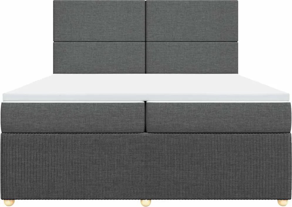 Box spring postel s matrací tmavě šedá 200x200 cm textil 3294457