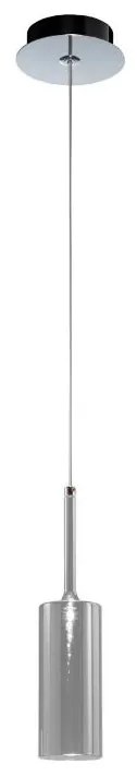 Axolight Spillray P, závěsné svítidlo z šedého kouřového skla, 1x20W G4, průměr 8cm