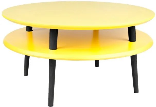 Žlutý konferenční stolek s černými nohami Ragaba UFO, Ø 70 cm