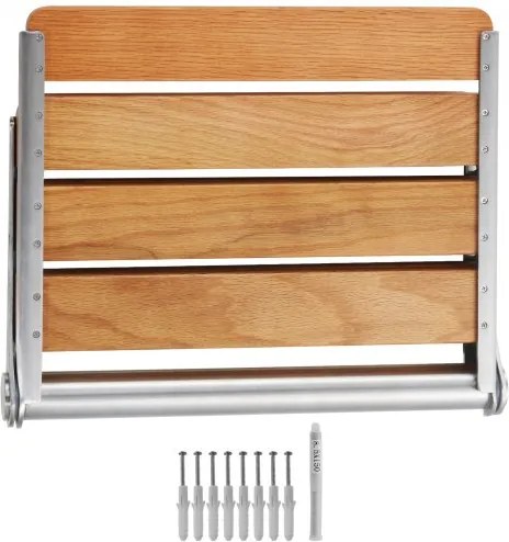 skládací dubové sedátko do sprchy 40,9 × 34 cm nástěnná sprchová lavice 199,6 kg