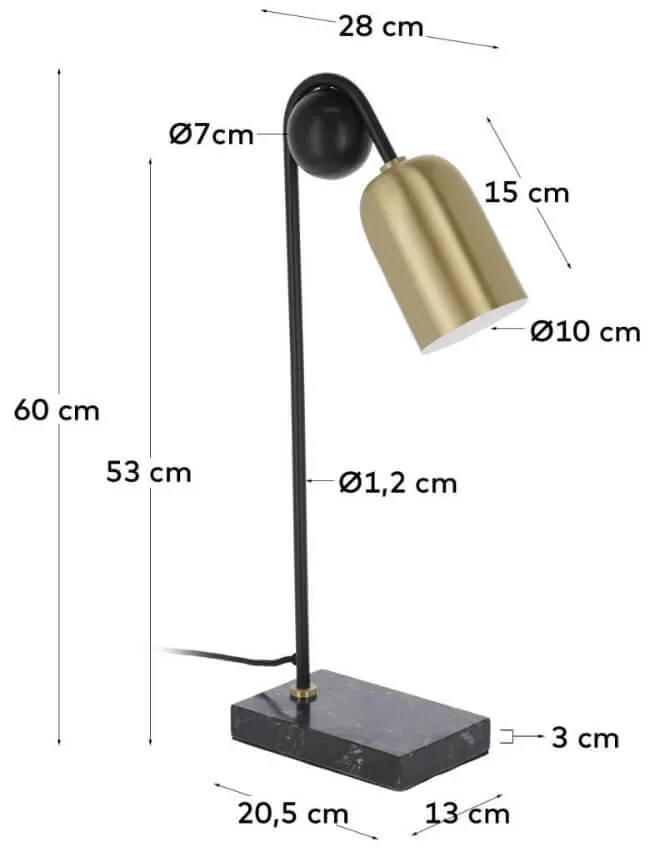 Stolní lampa natsumi zlatá MUZZA