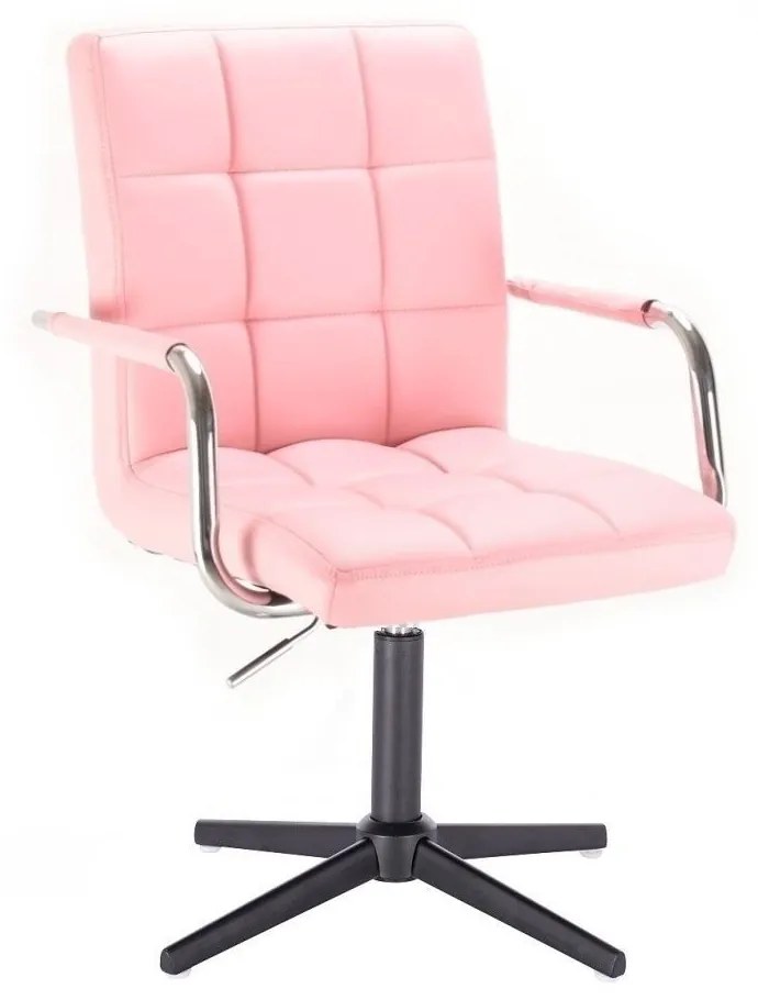 Židle VERONA na černé křížové podstavě - růžová
