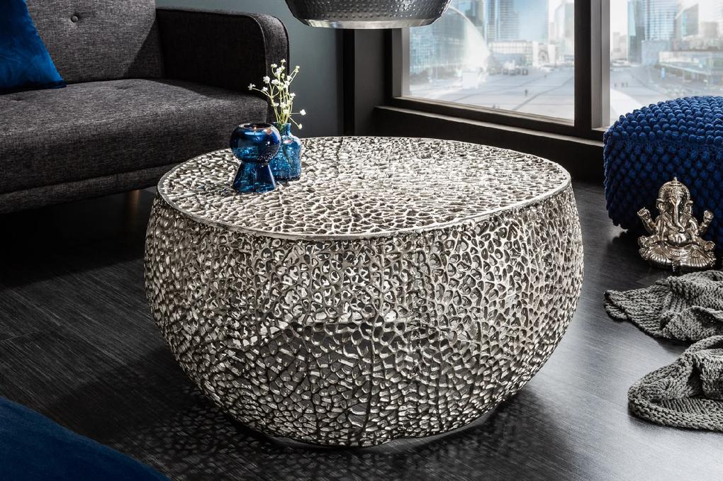 Noble Home Konferenční stolek Ferago, 80 cm, stříbrný